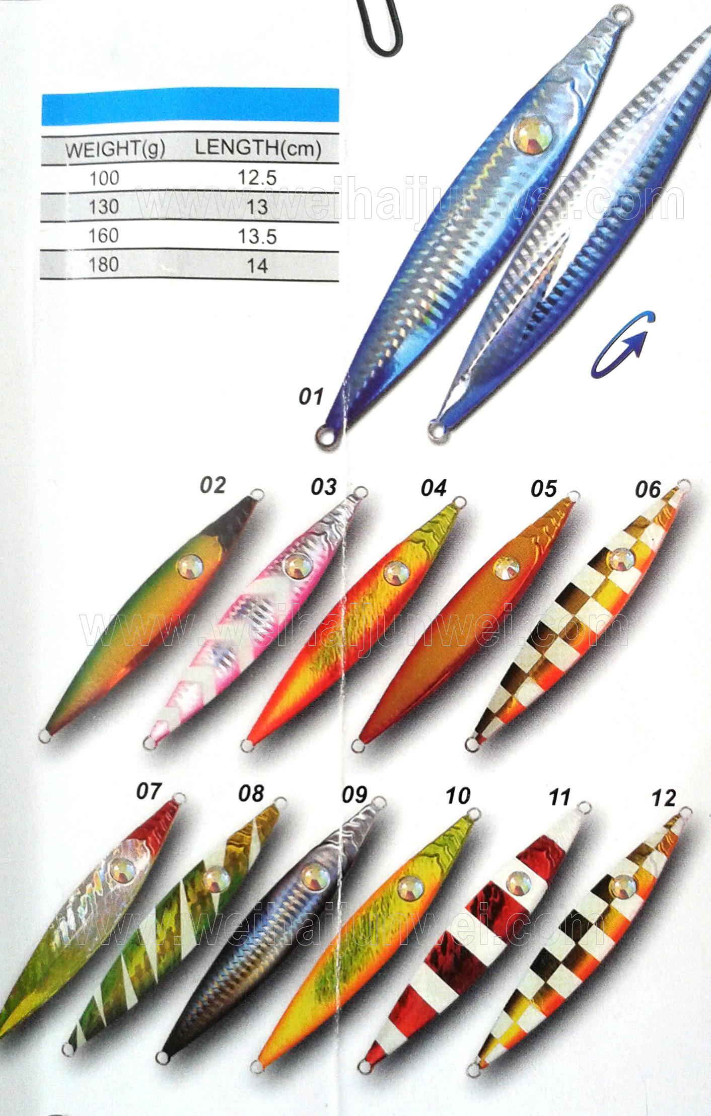 New design 100g~180g lead metal jig fishing lure